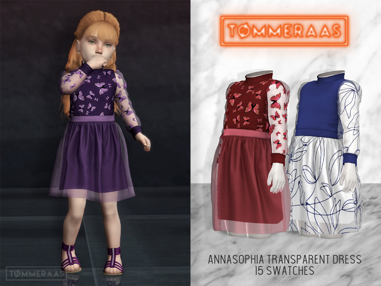 Annasophia Transparent Dress (#17) at TØMMERAAS » Sims 4 Updates