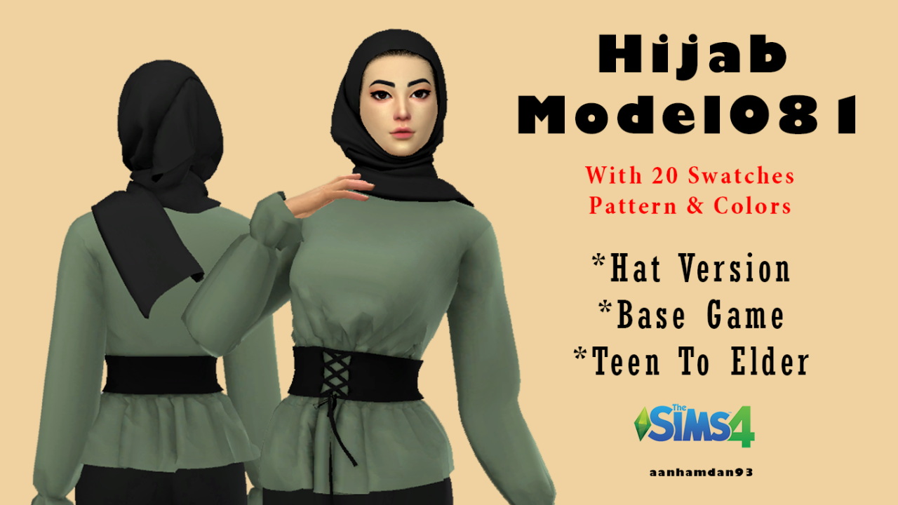 Hijab Model081 & 082 With Raina SET at Aan Hamdan Simmer93 » Sims 4 Updates