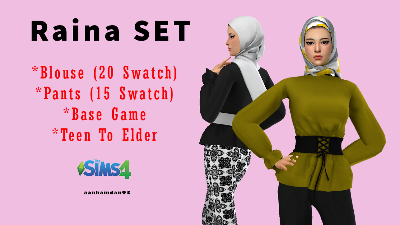Hijab Model081 & 082 With Raina SET at Aan Hamdan Simmer93 » Sims 4 Updates