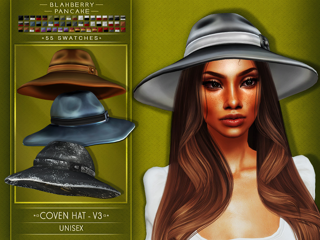 Coven Hat Set 5 versions at Blahberry Pancake » Sims 4 Updates