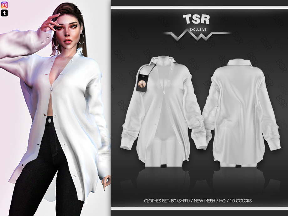 Clothes SET-130 (SHIRT) BD474 by busra-tr at TSR » Sims 4 Updates