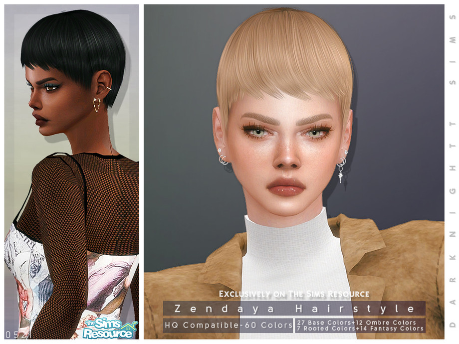 Zendaya Hairstyle by DarkNighTt at TSR » Sims 4 Updates