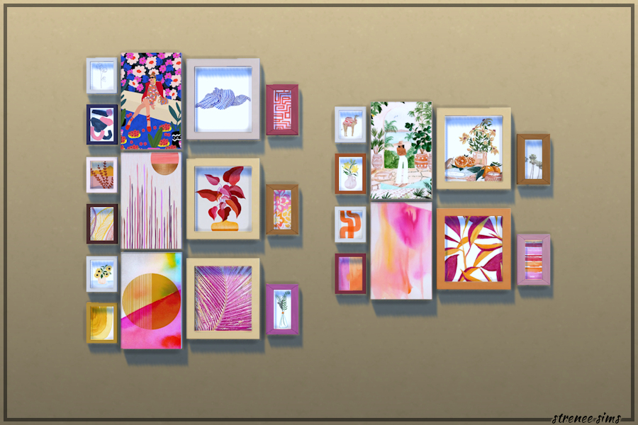 Collage Wall Art Sets at Strenee Sims » Sims 4 Updates