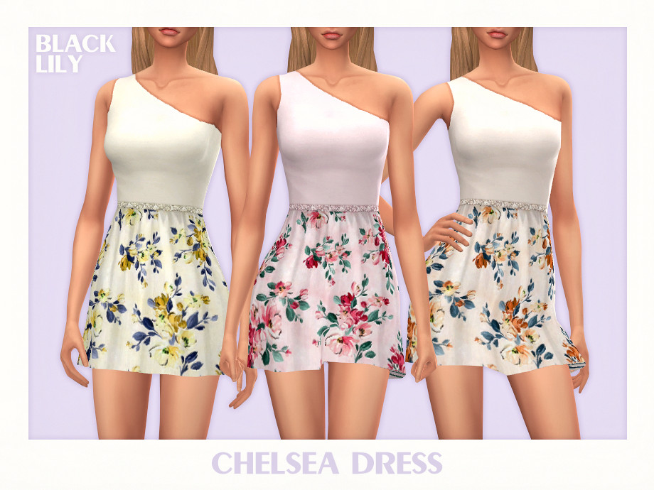 Chelsea Dress by Black Lily at TSR » Sims 4 Updates