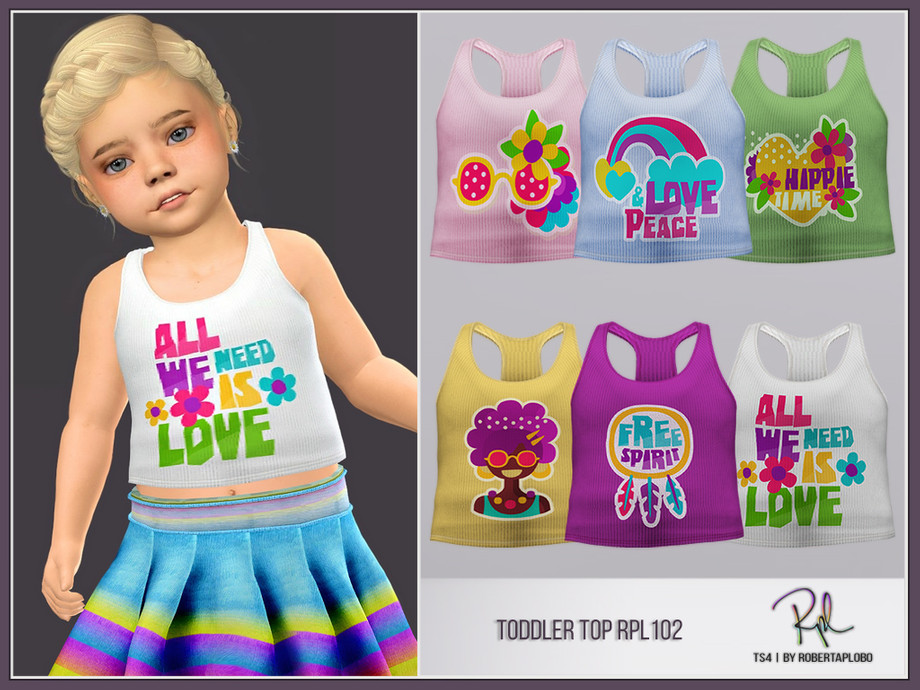 Toddler Tank Top RPL102 by RobertaPLobo at TSR » Sims 4 Updates