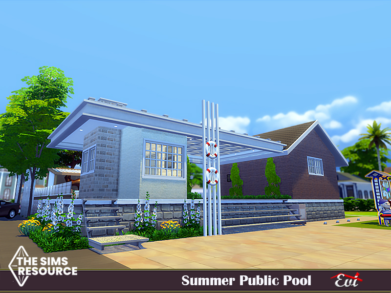 Summer Public Pool by evi at TSR » Sims 4 Updates