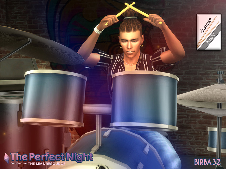 The Perfect Night Drumstick accessory by Birba32 at TSR » Sims 4 Updates