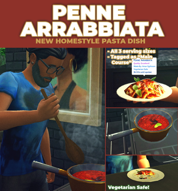 Penne Arrabbiata Custom Recipe at Mod The Sims 4 » Sims 4 Updates