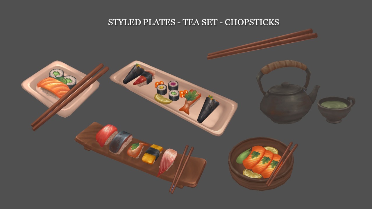 Maxis Match Sushi Set at Leo Sims » Sims 4 Updates