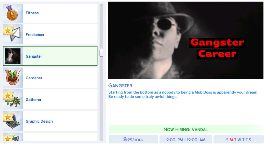 Gangster Career by SimsStories13 at Mod The Sims 4 » Sims 4 Updates