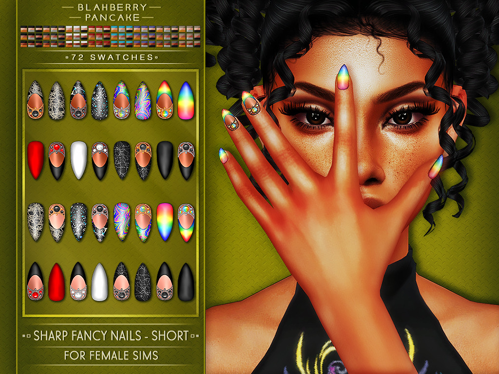 Fancy Nails 4 versions (F) at Blahberry Pancake » Sims 4 Updates
