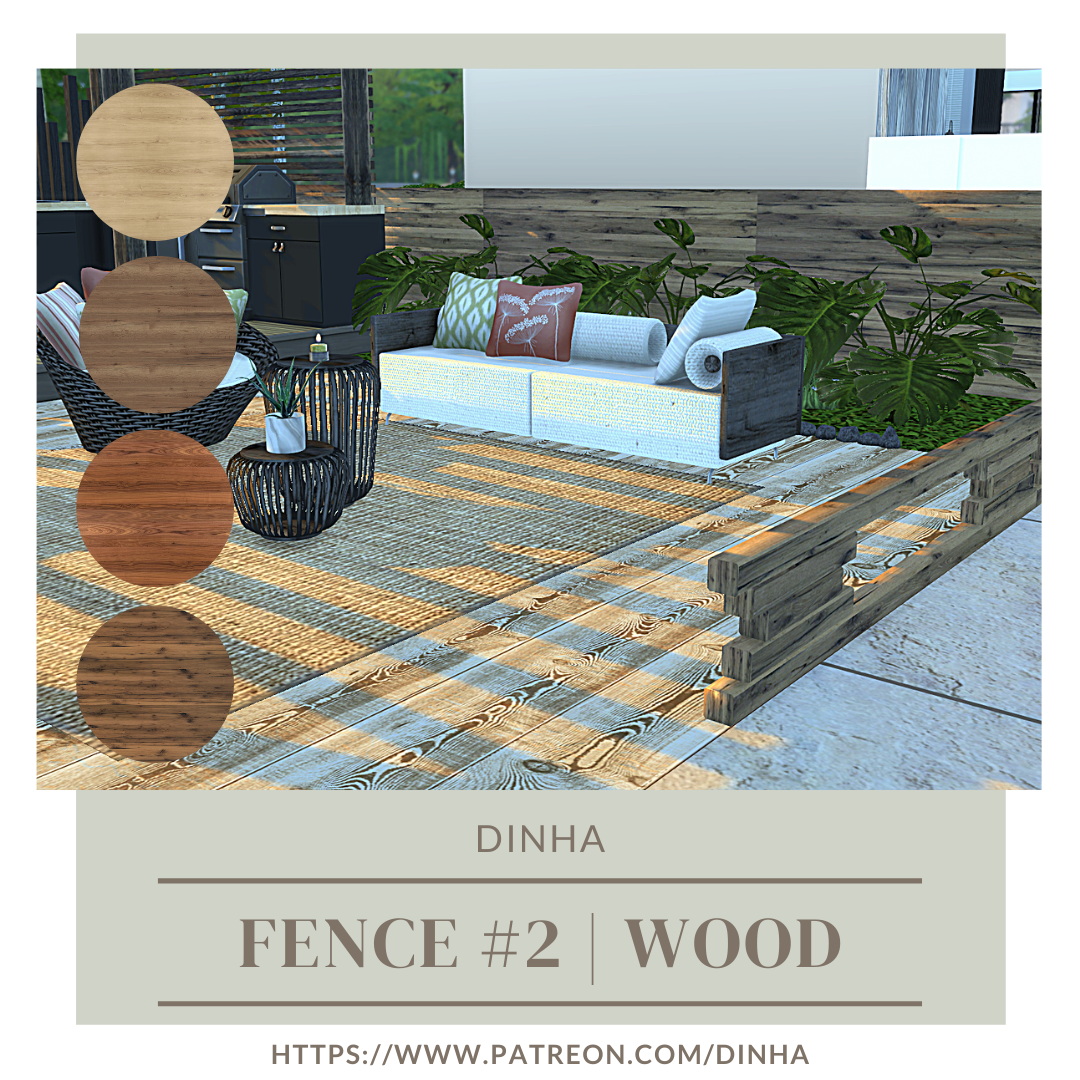 Fences #1 & #2 at Dinha Gamer » Sims 4 Updates