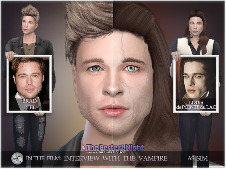 SIM Brad Pitt as vampire Louis by BAkalia at TSR » Sims 4 Updates