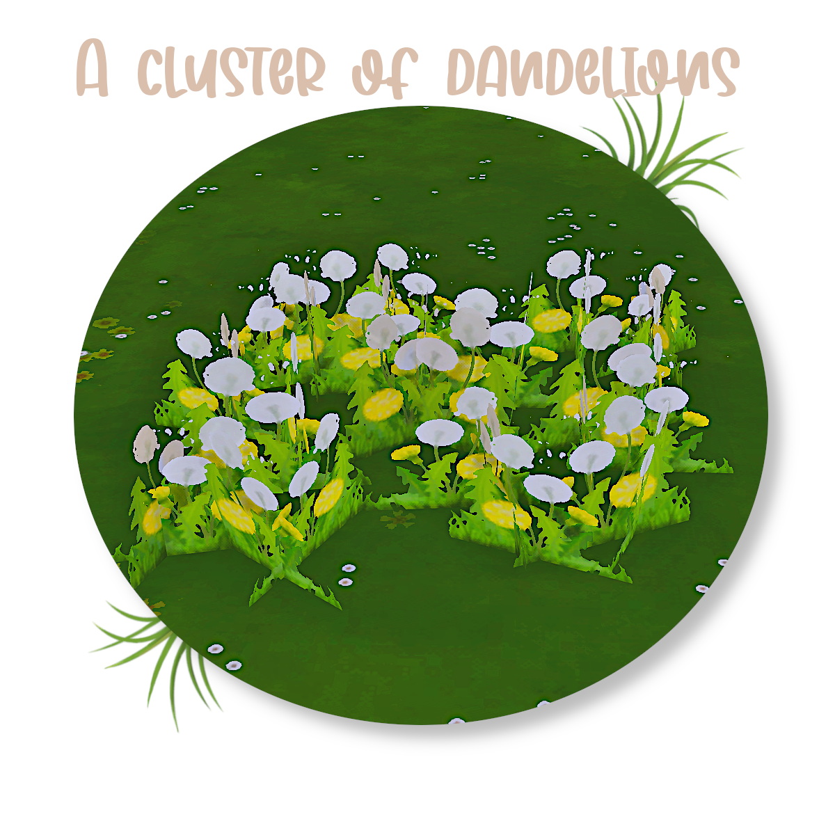 A cluster of dandelions by MoonFeather at Mod The Sims 4 » Sims 4 Updates