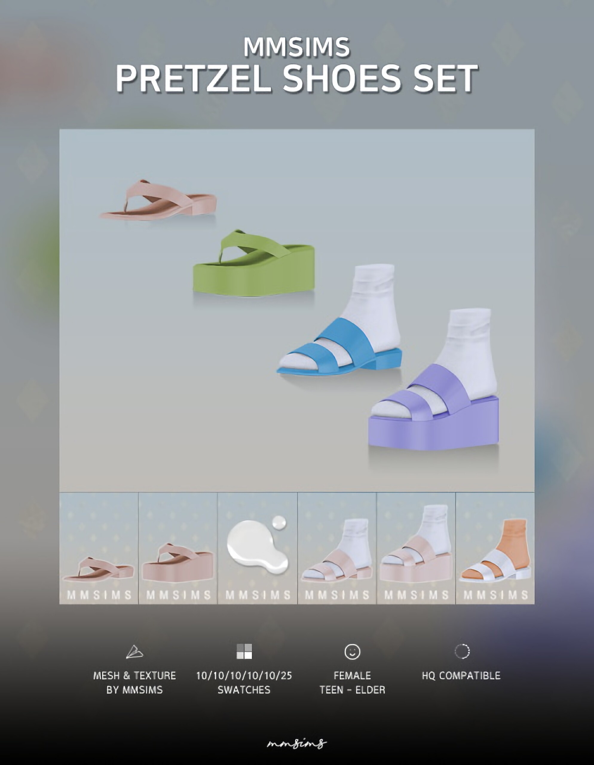 Pretzel Shoes Set AF at MMSIMS » Sims 4 Updates