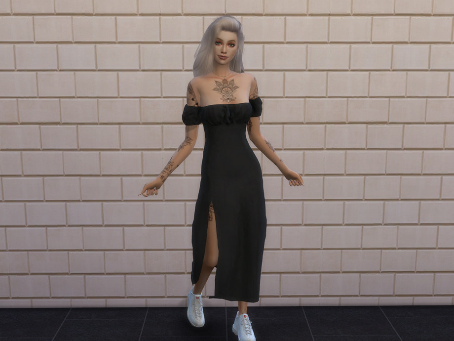 The Perfect Night Slit Dress by chrimsimy at TSR » Sims 4 Updates