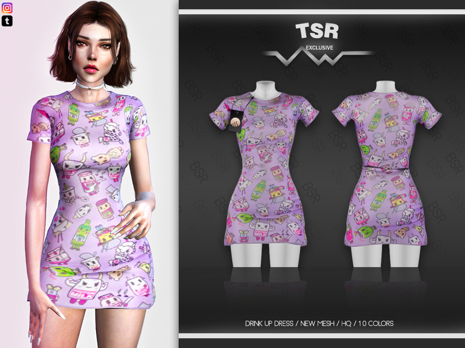 Drink Up Dress BD484 by busra-tr at TSR » Sims 4 Updates