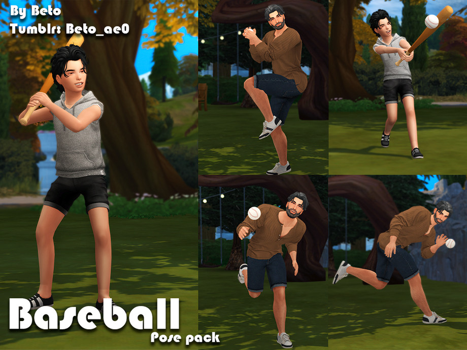 Baseball (Pose pack) by Beto_ae0 at TSR » Sims 4 Updates
