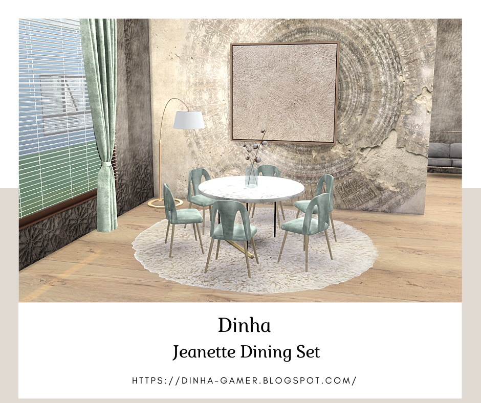 Jeanette Dining Set at Dinha Gamer » Sims 4 Updates