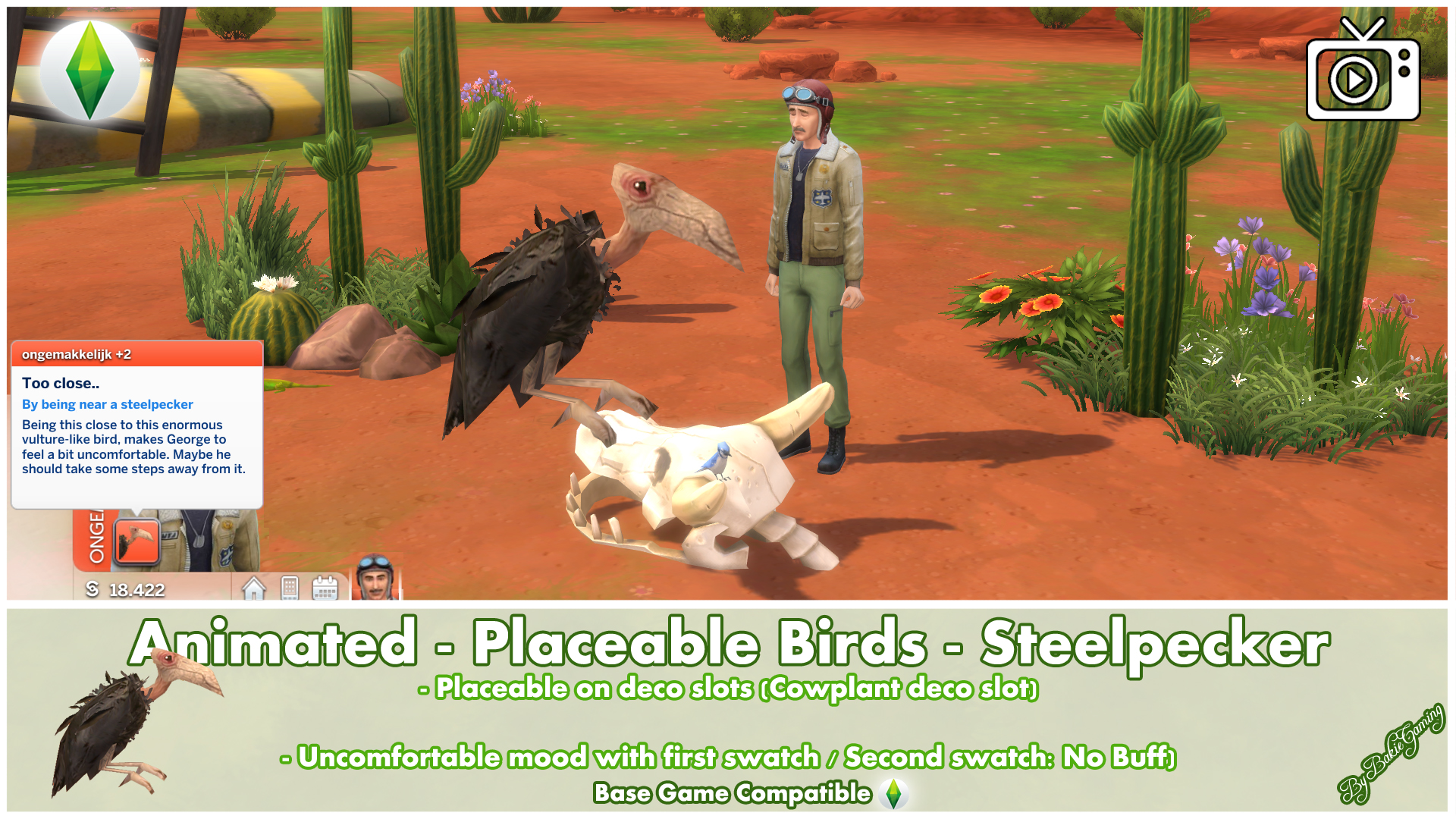 Animated Placeable Birds Steelpecker by Bakie at Mod The Sims 4 » Sims ...