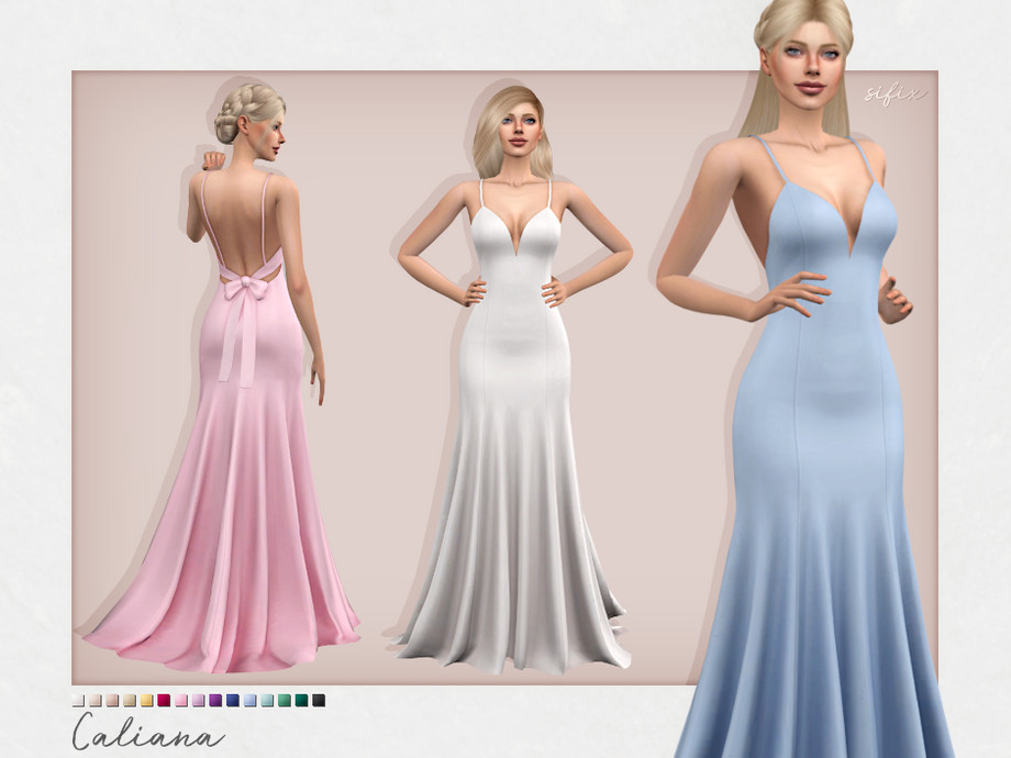 Caliana elegant mermaid gown by Sifix at TSR » Sims 4 Updates