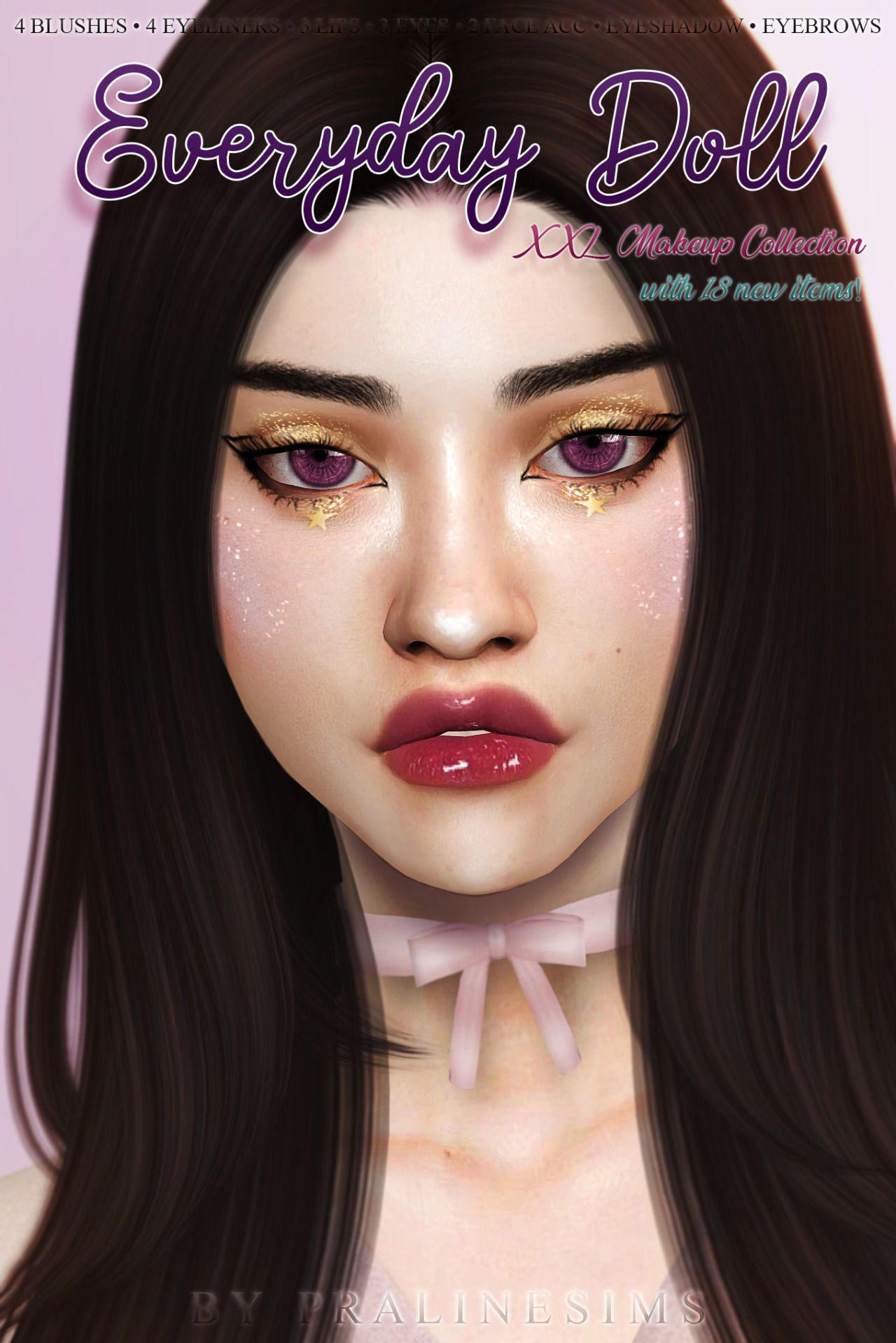 EVERYDAY DOLL Makeup Collection at Praline Sims » Sims 4 Updates