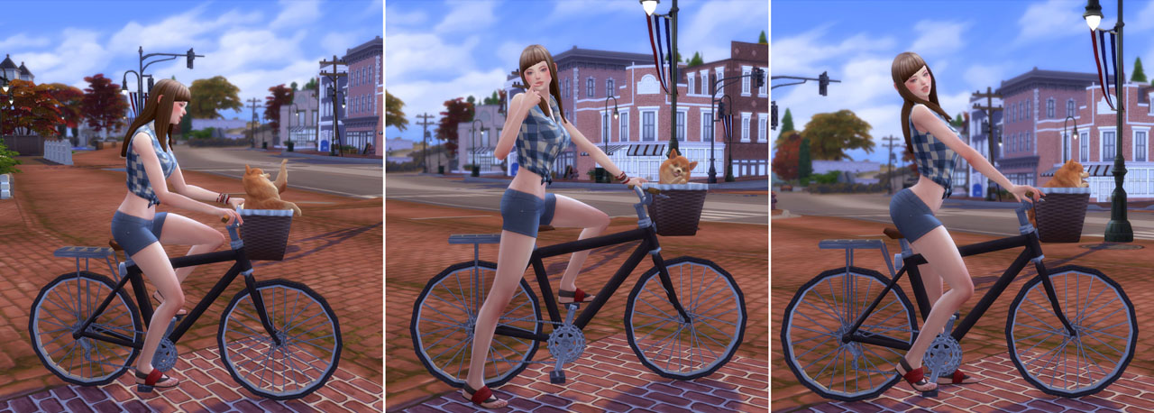 Bicycle Poses-Me & Dog (Msize) at A-luckyday » Sims 4 Updates
