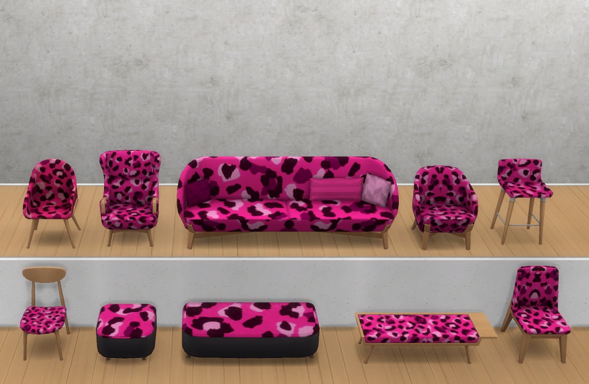The Leopard Seating Set by ApplepiSimmer at Mod The Sims 4 » Sims 4 Updates