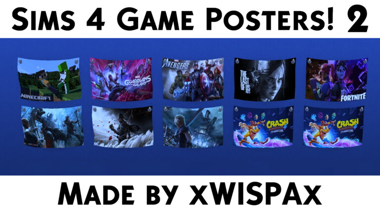 20 Video Game Posters 2 by xWISPAx at Mod The Sims 4 » Sims 4 Updates