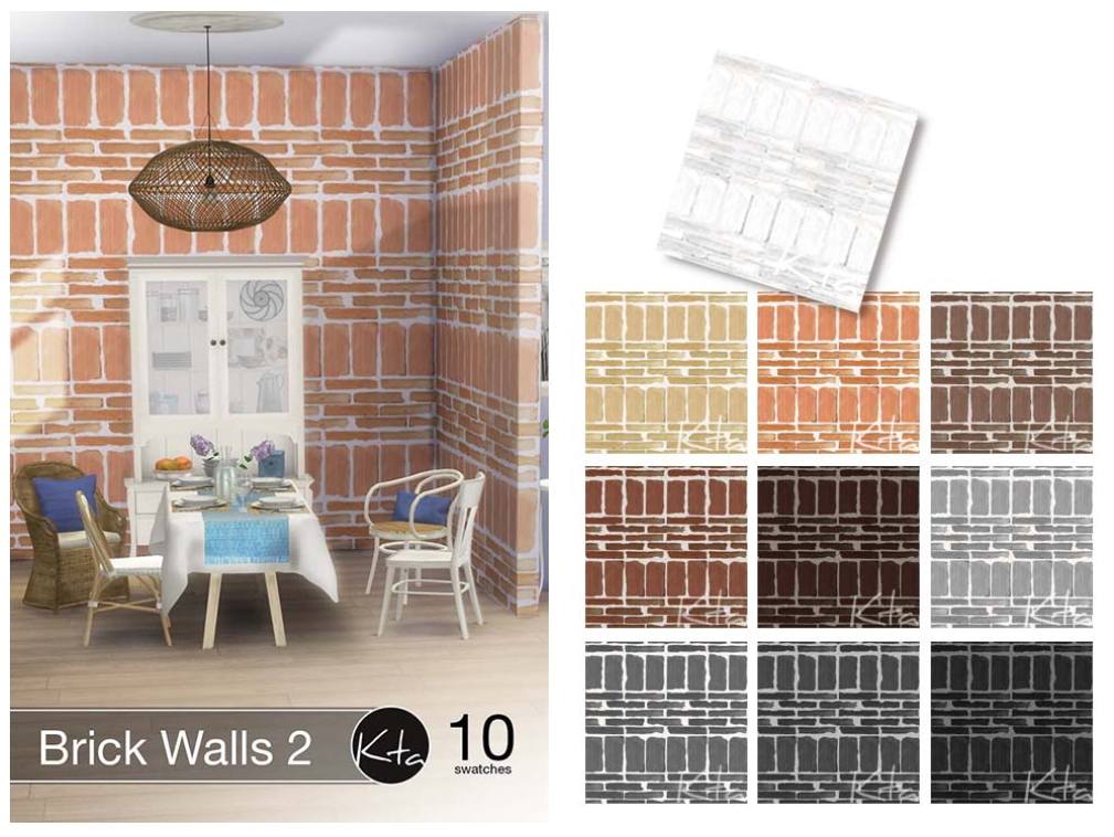 Brick Walls 2 at Ktasims » Sims 4 Updates