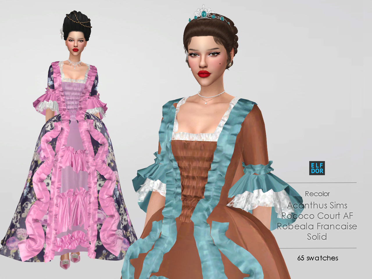 AcanthusSims Rococo Court Robeala Francaise RC at Elfdor Sims » Sims 4 ...