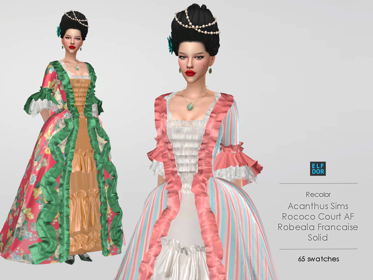 AcanthusSims Rococo Court Robeala Francaise RC at Elfdor Sims » Sims 4 ...