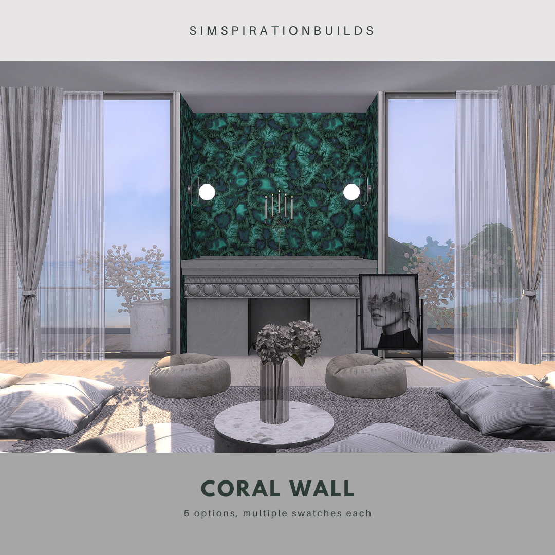 Coral wall at Simspiration Builds » Sims 4 Updates