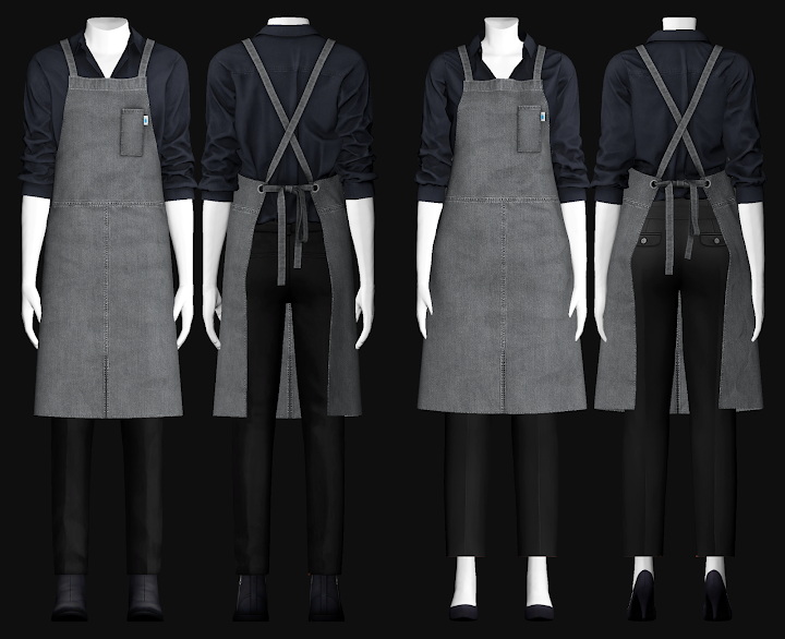Blue Bottle Coffee Uniform at Gorilla » Sims 4 Updates