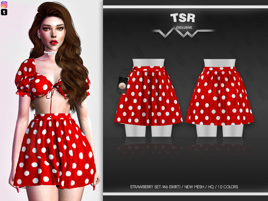 Strawberry SET-146 (SKIRT) BD514 by busra-tr at TSR » Sims 4 Updates