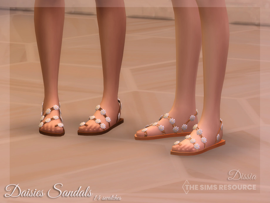 Daisies Sandals by Dissia at TSR » Sims 4 Updates
