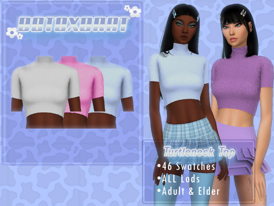 Turtleneck Top by B0T0XBRAT at TSR » Sims 4 Updates