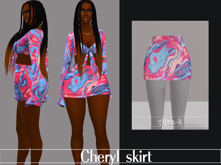 Cheryl mini skirt by akaysims at TSR » Sims 4 Updates