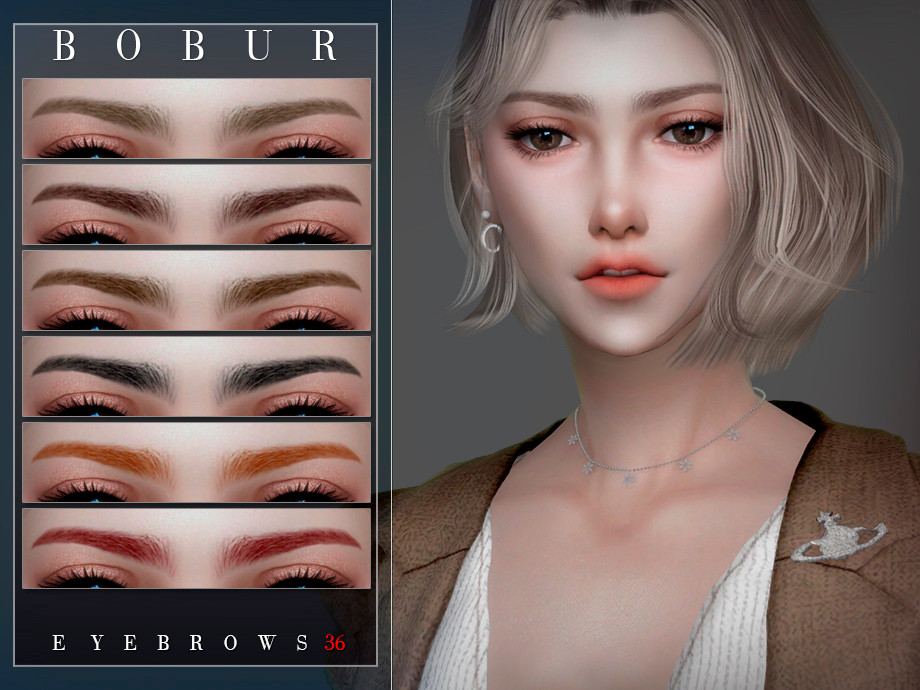 Eyebrows 36 by Bobur3 at TSR » Sims 4 Updates