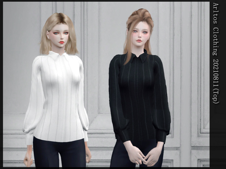 Striped shirt (Top) 20210811 by Arltos at TSR » Sims 4 Updates