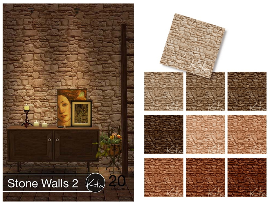 Stone Walls 2 at Ktasims » Sims 4 Updates