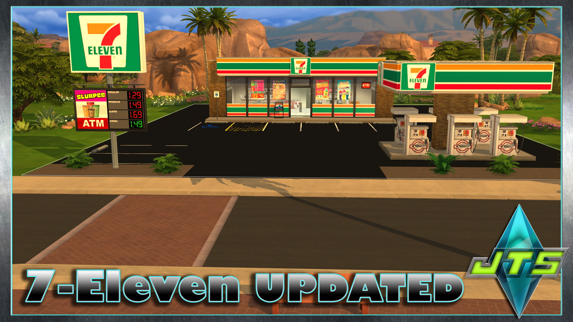 7-Eleven Gas Station by jctekksims at Mod The Sims 4 » Sims 4 Updates