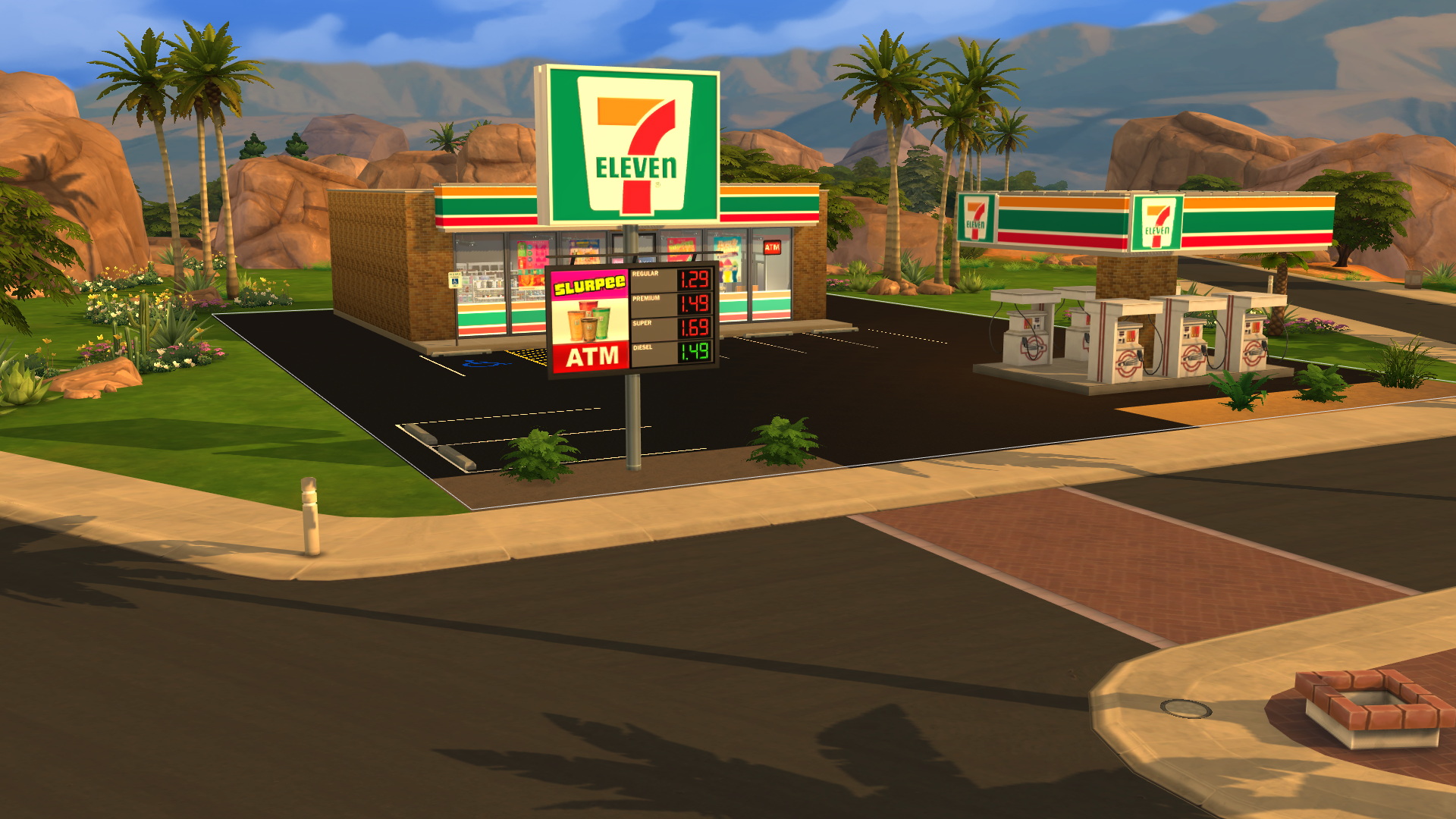 7-Eleven Gas Station by jctekksims at Mod The Sims 4 » Sims 4 Updates