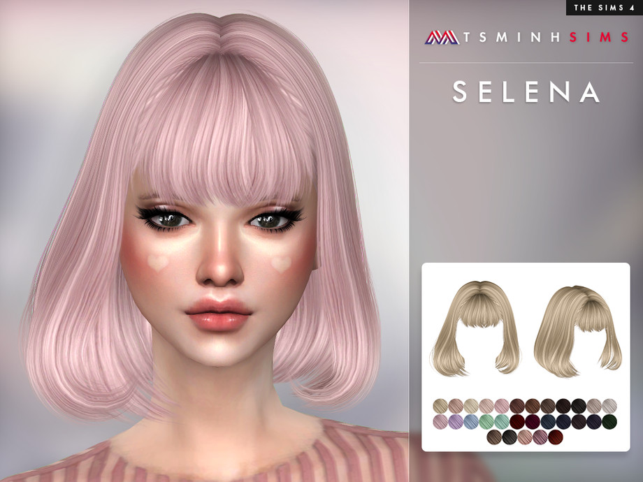 Selena Hair by TsminhSims at TSR » Sims 4 Updates