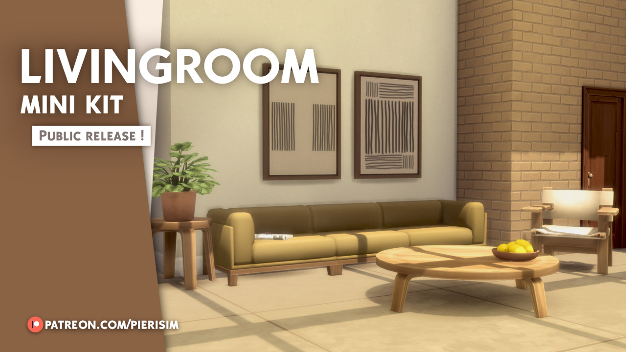 LIVING-ROOM mini kit at Pierisim » Sims 4 Updates