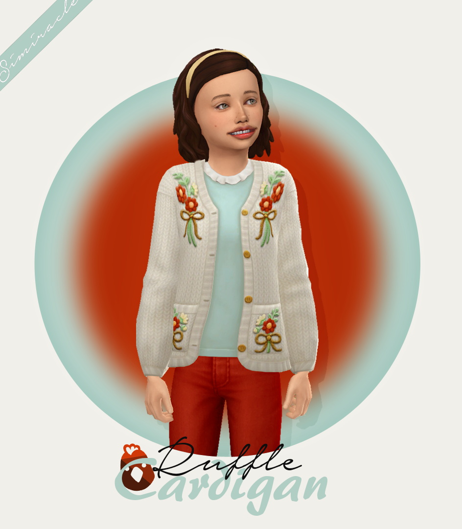 Ruffle Cardigan Kids Version at Simiracle » Sims 4 Updates