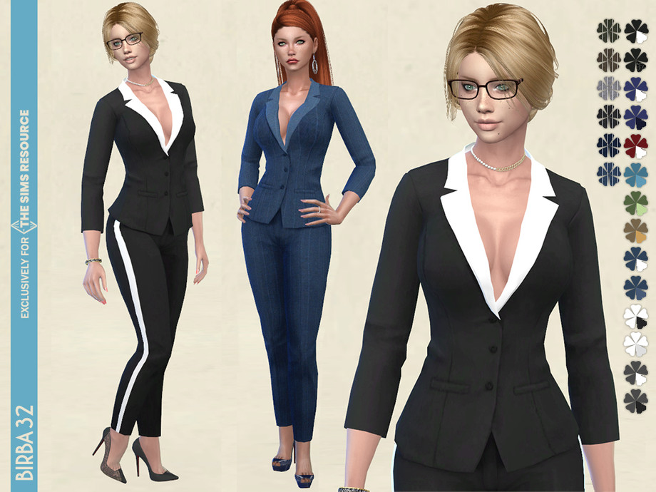 Chic Business Tailleur for woman by Birba32 at TSR » Sims 4 Updates