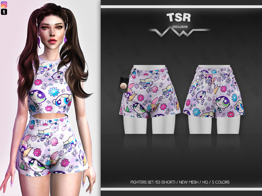 FIGHTERS SET-153 (SHORT) BD536 by busra-tr at TSR » Sims 4 Updates