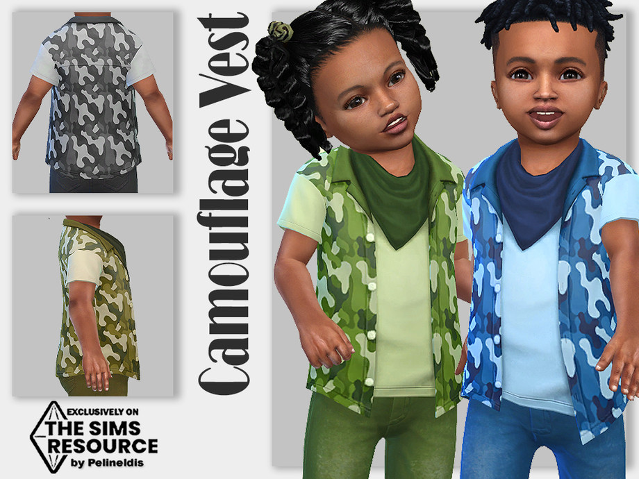 Camouflage Vest by Pelineldis at TSR » Sims 4 Updates