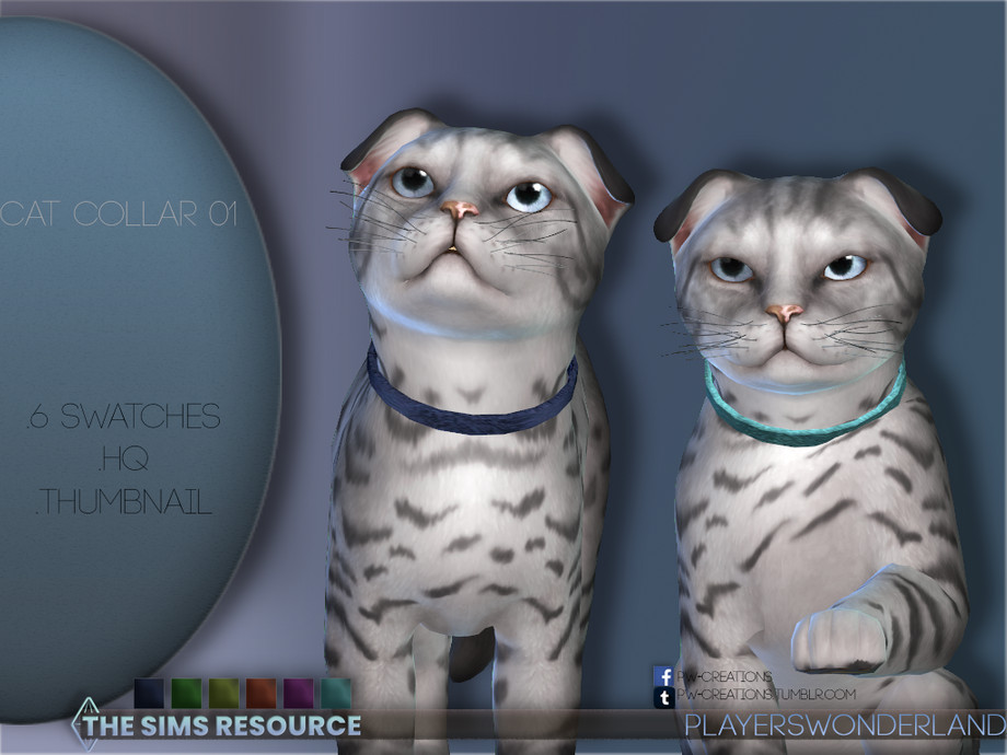 Cat Collar 01 by PlayersWonderland at TSR » Sims 4 Updates